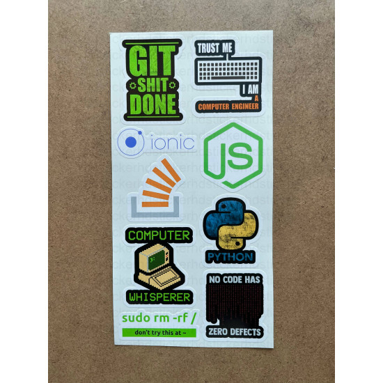 64 Parça Yazılımcı Sticker Seti | Kodlama, Yazılım, Developer Etiketleri