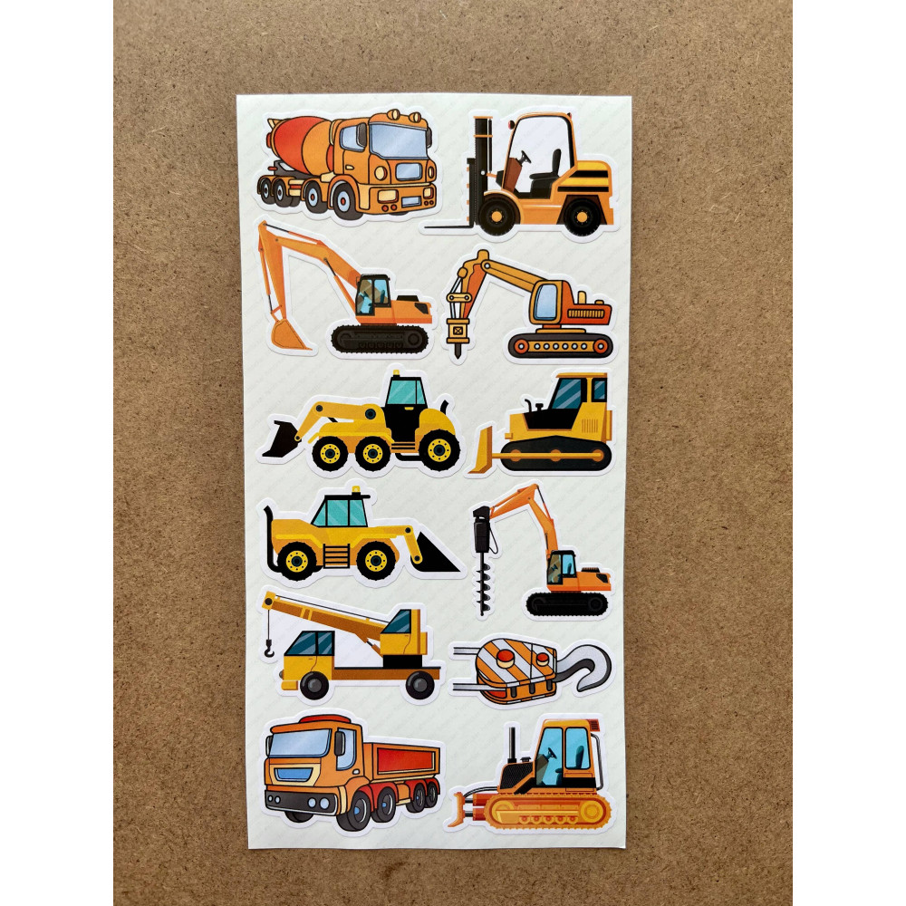 67 Parça İş Makinesi Sticker Seti | Dozer, Kamyon ve Ekskavatör Etiketleri