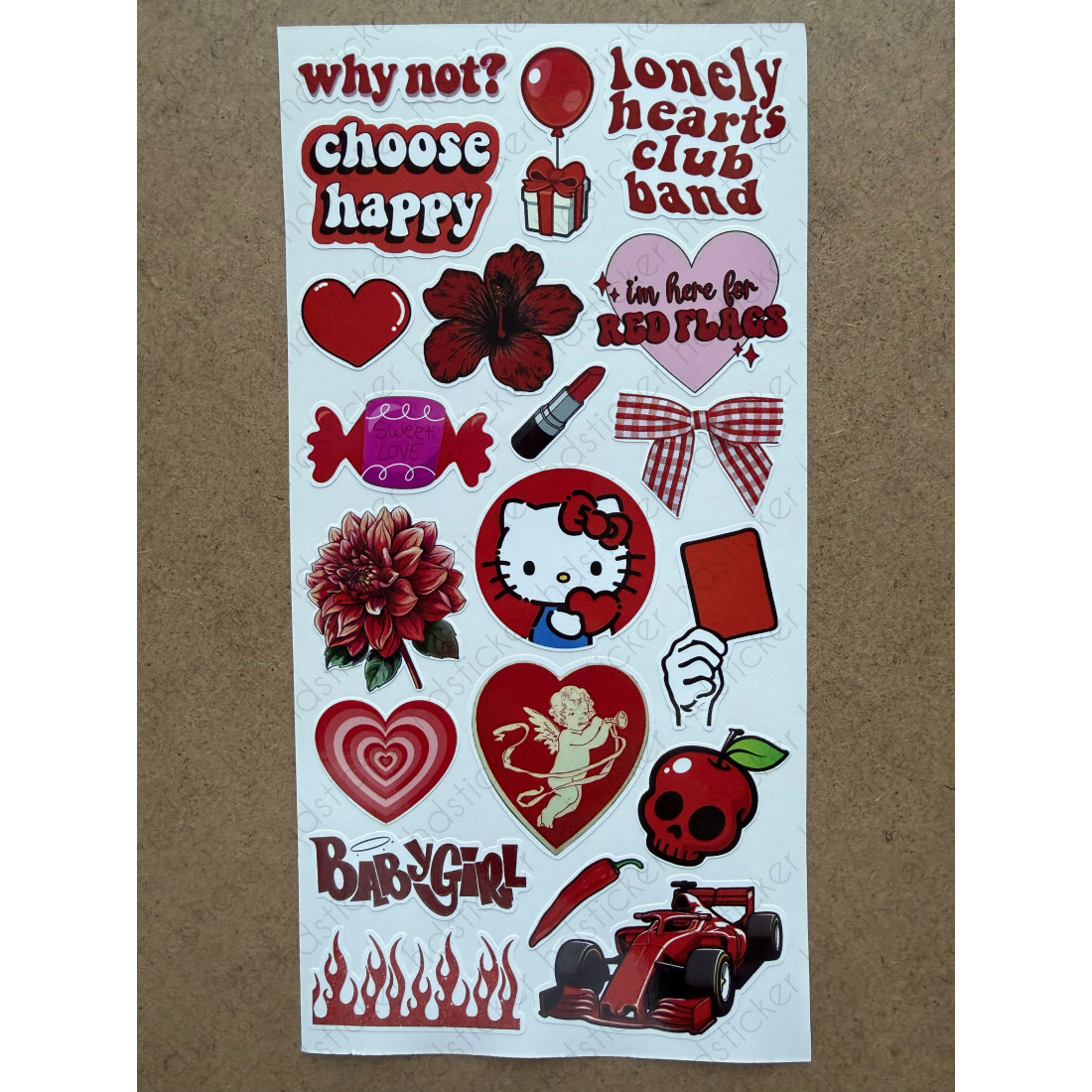 6’lı Kırmızı Art Sticker Seti – 125 Adet Planner & Ajanda Etiketleri