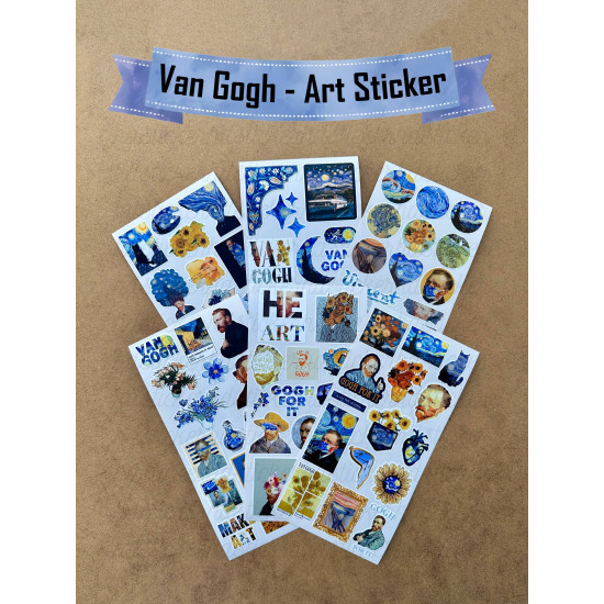 6’lı Van Gogh Art Sticker Seti – 92 Adet Sanat Temalı Etiketler